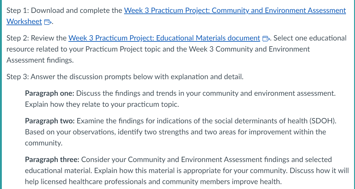 (Solution) NR436 Week 3 Practicum Project Discussion - Scholarly Flyer (Solution) NR436 Week 3 Practicum Project Discussion - Scholarly Flyer