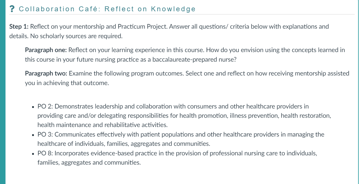 (Solution) NR436 Week 8 Practicum Project Collaboration Cafe ... (Solution) NR436 Week 8 Practicum Project Collaboration Cafe ...